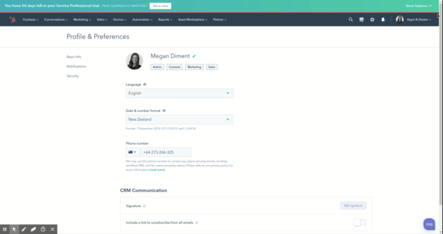 Configure your HubSpot Profile